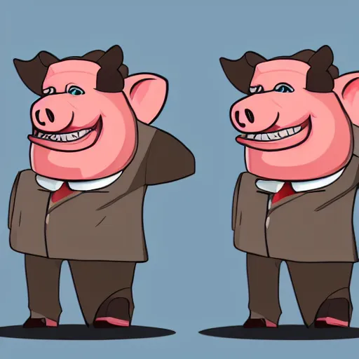 a pig man as he cries as he pays taxes in a suit, | Stable Diffusion ...