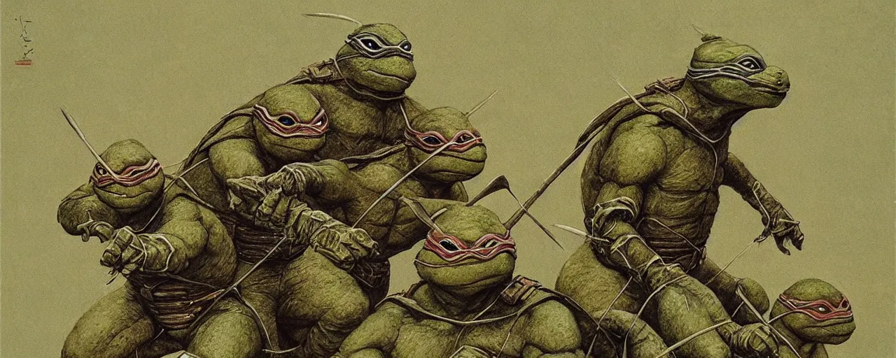 realistic ninja turtles by beksinski | Stable Diffusion | OpenArt
