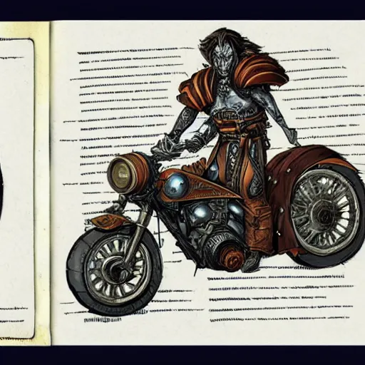 dungeons and dragons motorcycle, concept art, players | Stable Diffusion