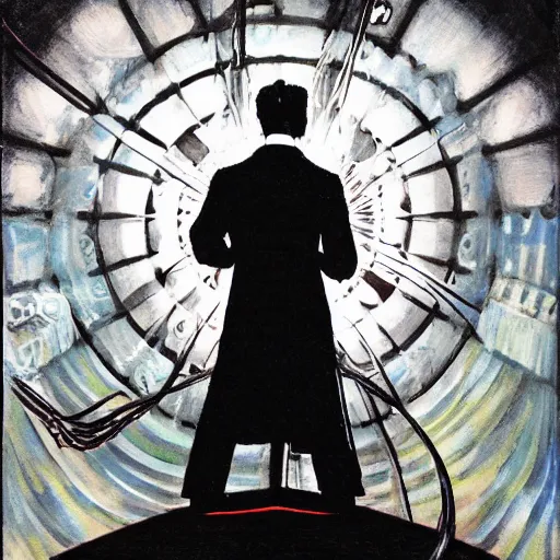 bioshock disco king Nikola Tesla atop the elevator | Stable Diffusion ...