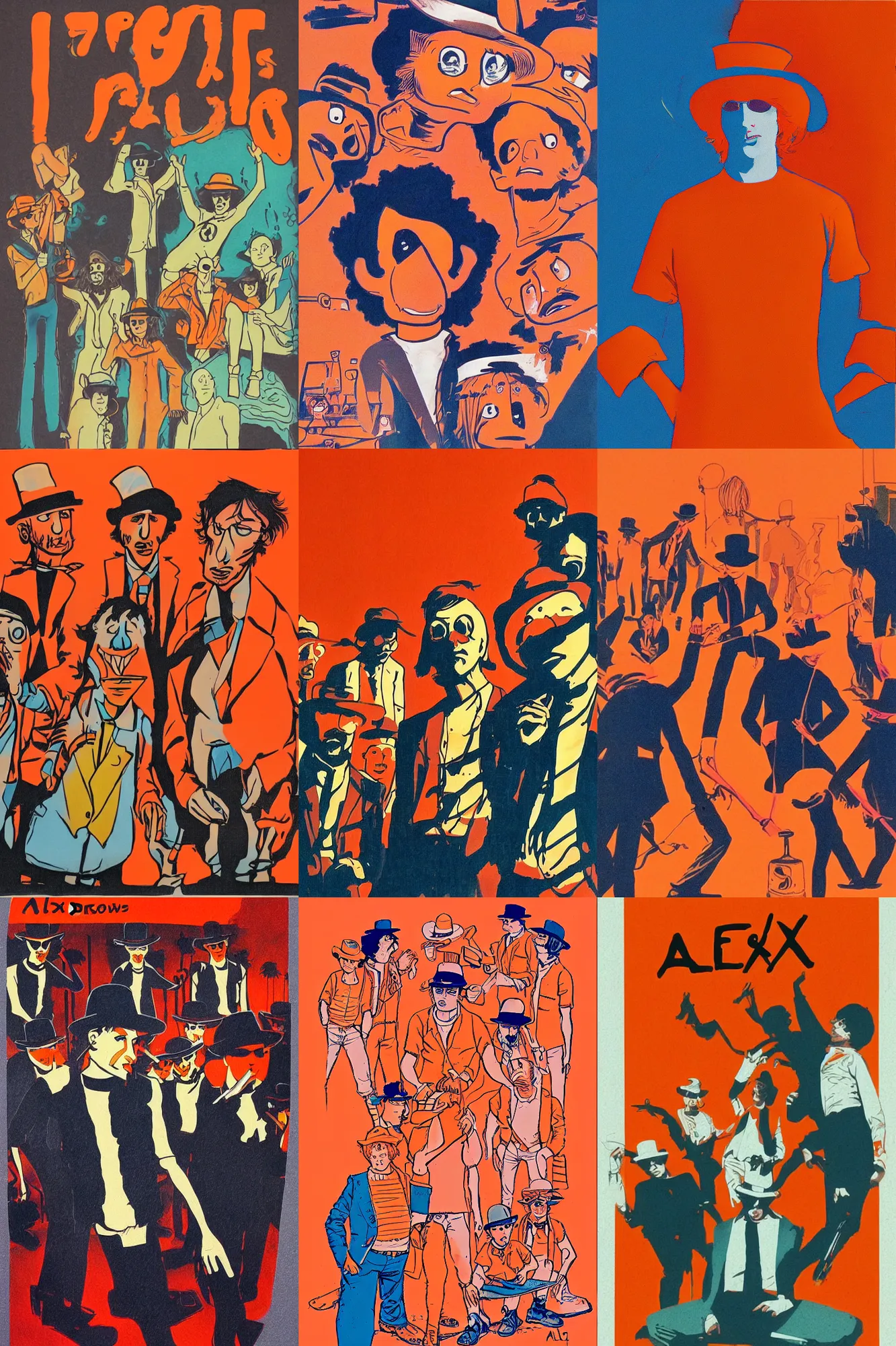 alex and his droogs, illustration from the 7 0 s, very | Stable ...