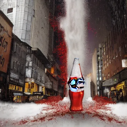 a giant coke and mentos eruption with fizzy liquid | Stable Diffusion