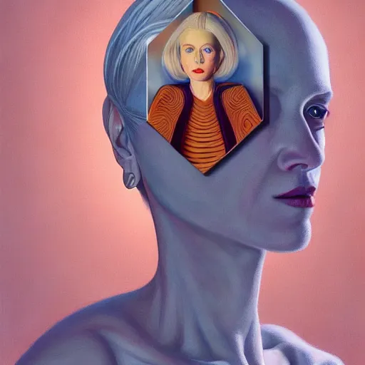 Fractal portrait of a fragile beautiful blonde woman, | Stable ...