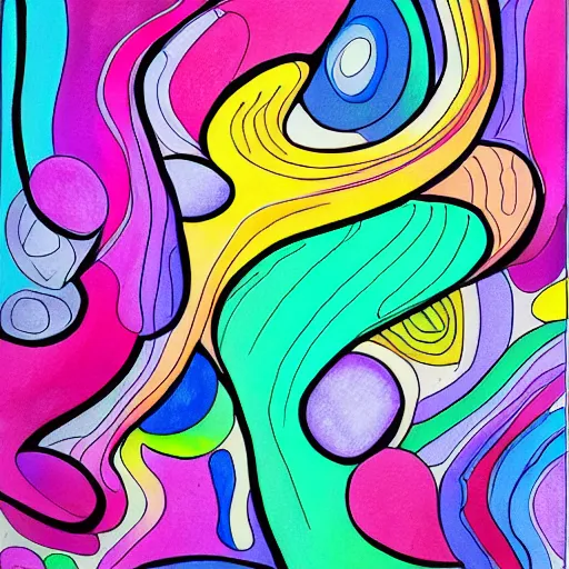 abstract ink with colour, line art | Stable Diffusion | OpenArt