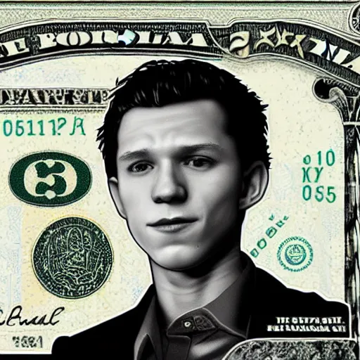 Tom Holland's portrait on the 15 dollar bill | Stable Diffusion | OpenArt