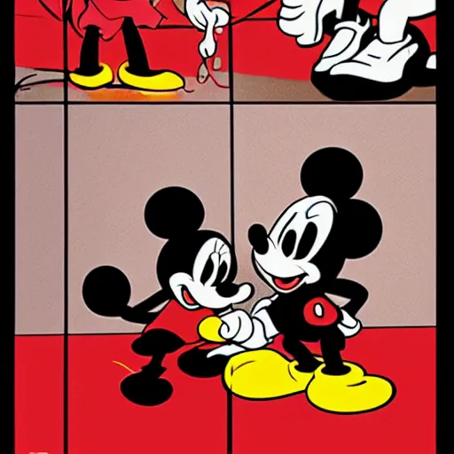 Disney's Mickey Mouse consuming the flesh of Minnie | Stable Diffusion ...