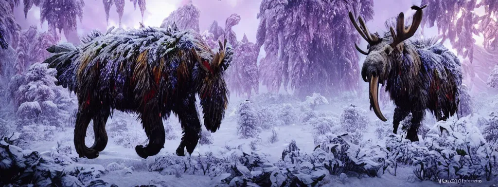 large sabretooth mammoth moose hybrid with shiny blue | Stable ...