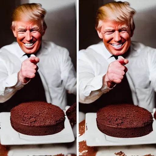 Happy Trump making a chocolate cake | Stable Diffusion | OpenArt