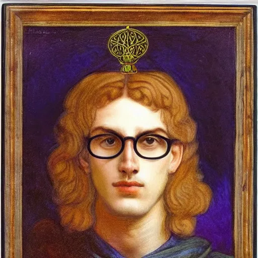 Pre-Raphaelite male portrait crown chakra third eye | Stable Diffusion ...
