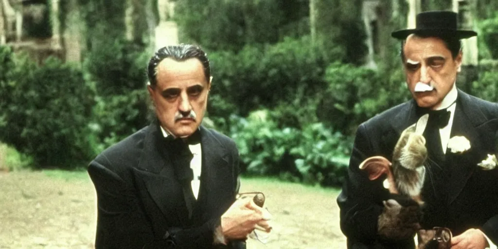 a rabbit as vito corleone in the movie the godfather, | Stable ...