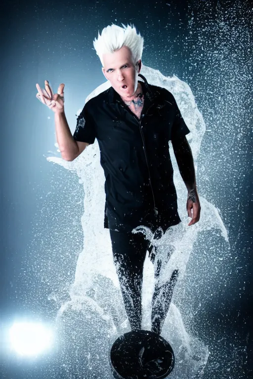 scooter singer baxxter with white hair standing in | Stable Diffusion ...