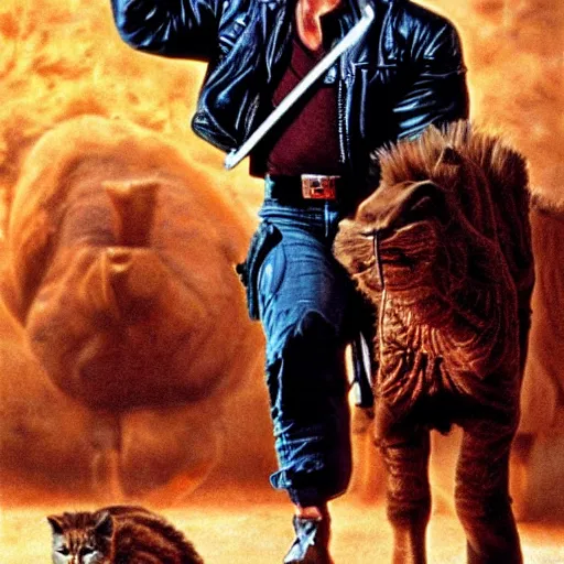 arnold schwarzenegger in terminator 2, punching a | Stable Diffusion ...