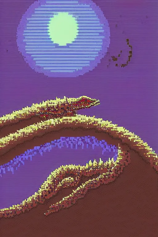 a pixel art 8 - bit artwork of a sandworm on arrakis, | Stable ...