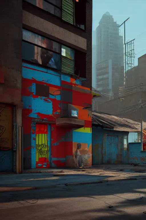 slum and homeless hood, aesthetic, pop art, by mike | Stable Diffusion ...