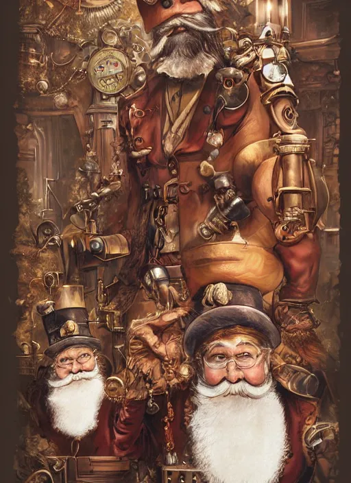 steampunk santa claus and his sleigh, in the styles of | Stable ...