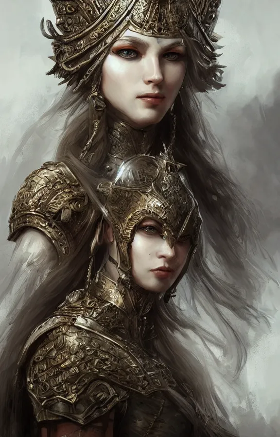 an concept art of the slavic queen, pale hair, one | Stable Diffusion ...