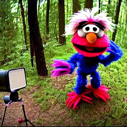 trail cam footage of Grover the Muppet, Grover on | Stable Diffusion ...