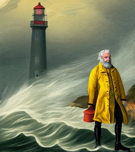 detailed illustration of a 1 8 th century lighthouse | Stable Diffusion ...