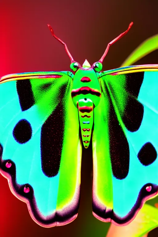 high quality macro photo pearlescent cecropia moth! | Stable Diffusion ...