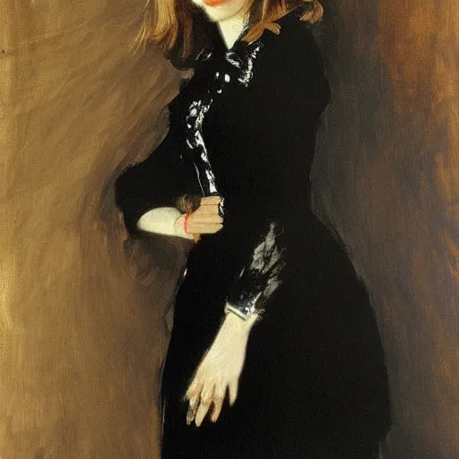 a very detailed portrait of France Gall by John Singer | Stable Diffusion