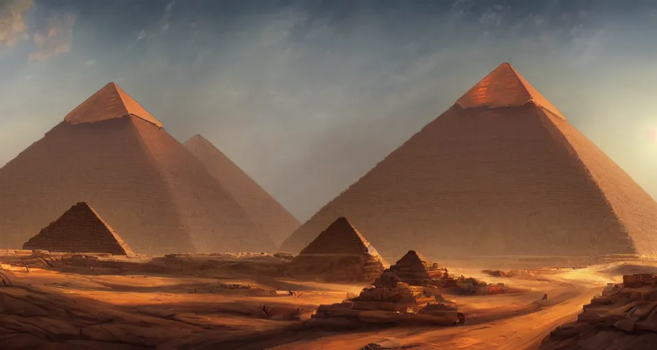 The great pyramids, concept art by Noah Bradley, Darek | Stable ...