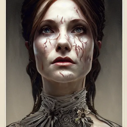 perfectly - centered - portrait of a zombie secretary, | Stable ...