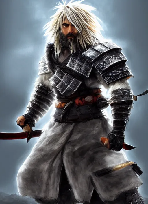 wandering samurai paladin glowing white eyes, shaggy | Stable Diffusion ...