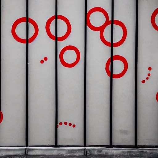 wall with graffiti, black circles and red lines | Stable Diffusion ...