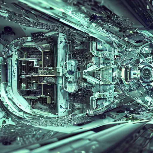 sci-fi motherboard structure with fern leaves form on | Stable ...