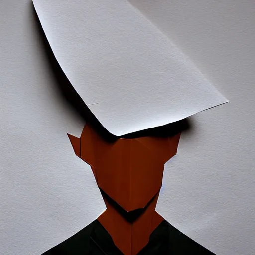 a 2 d flat paper origami portrait of a man with wavey | Stable Diffusion