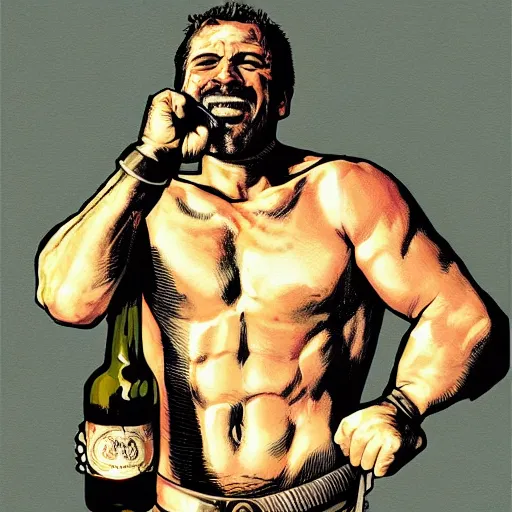 a happy roman gladiator holding beer glass. gladiator. | Stable ...