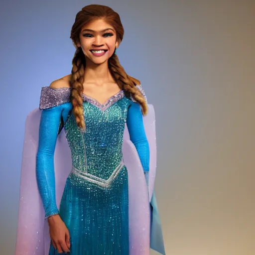 Zendaya as Elsa from frozen | Stable Diffusion | OpenArt