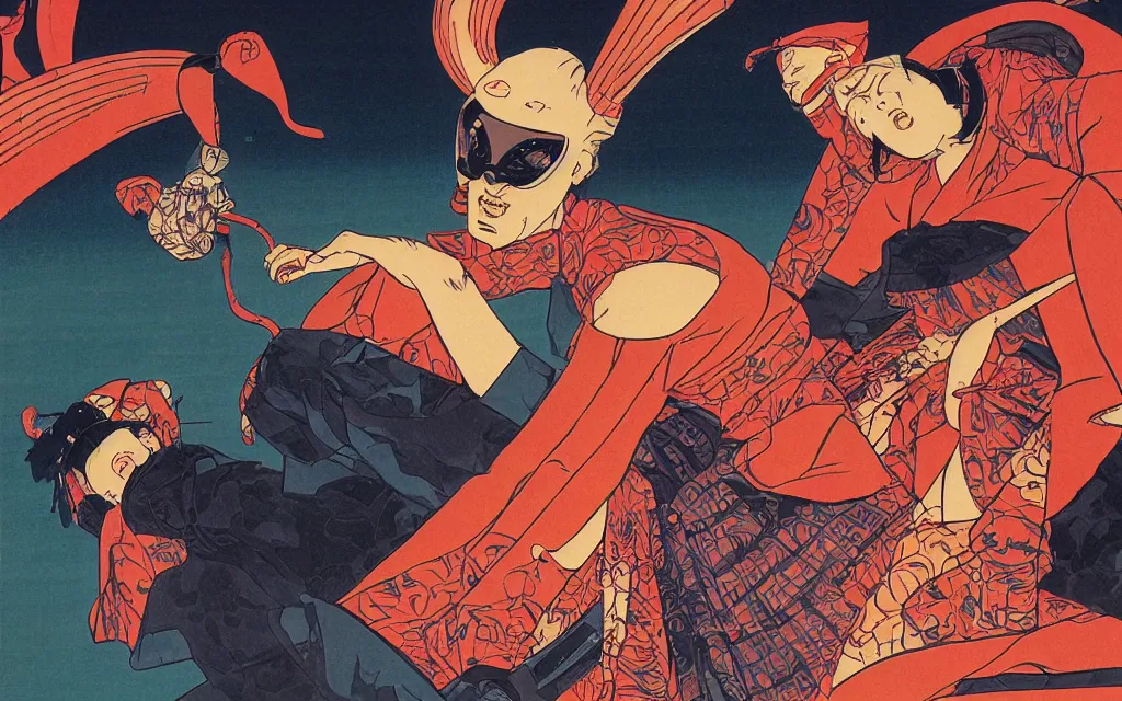 digital cyber punk horror ukiyo-e painting, | Stable Diffusion | OpenArt