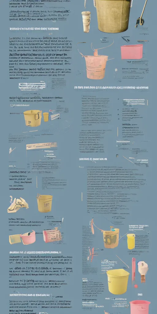 brochure for a low quality bucket, pastel infographic | Stable ...