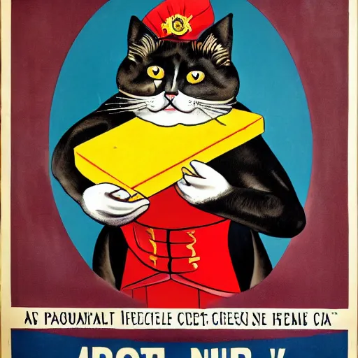a propaganda poster depicting a cat dressed as french | Stable Diffusion