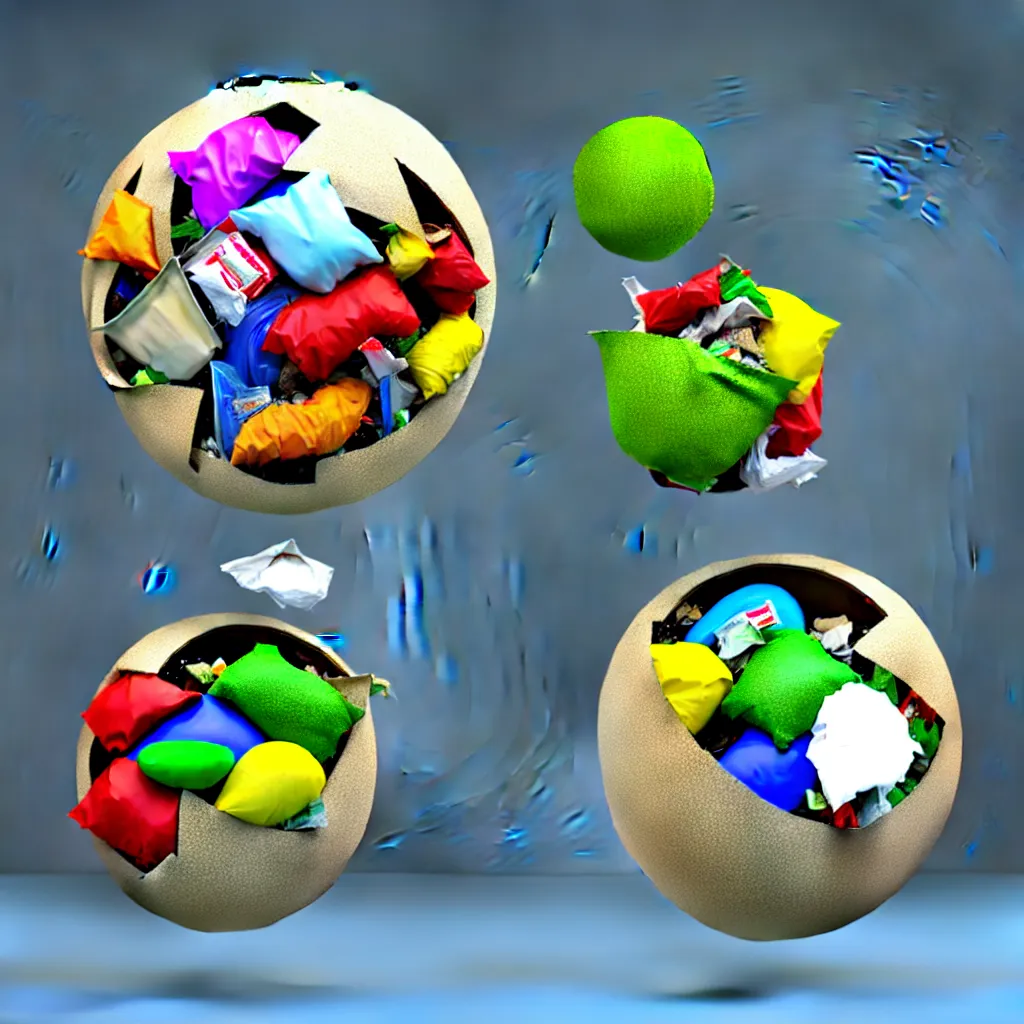 photorealistic 3 d rendering of household garbage | Stable Diffusion ...