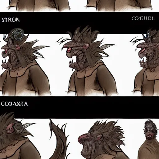 character turnaround sheet for a monster in a human | Stable Diffusion