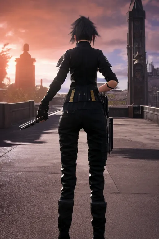 a beautiful female guard from final fantasy xv shyly | Stable Diffusion ...