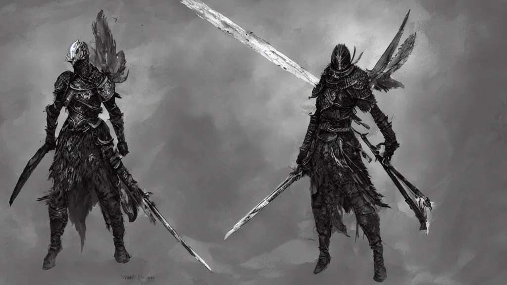 Unused Dark Souls concept art of a female crow knight | Stable ...