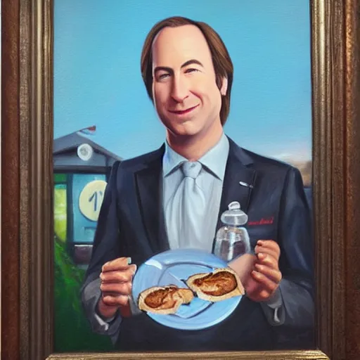 oil painting of bob odenkirk as gene takovic working | Stable Diffusion