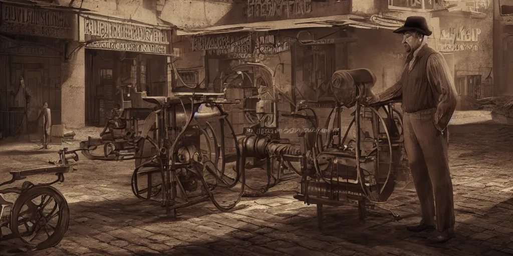 snake oil powered machine salesman, digital art, | Stable Diffusion ...