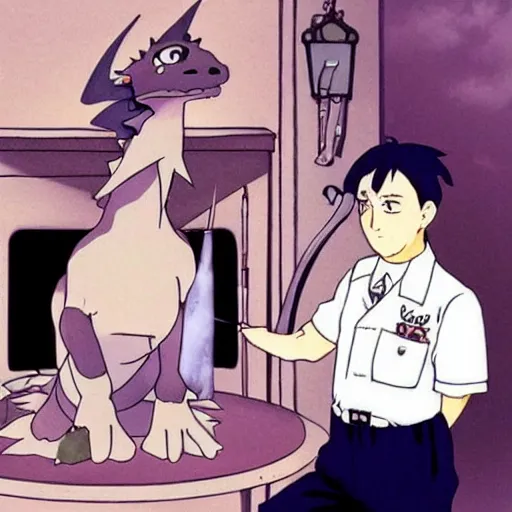 ‘Adolf hitler with his pet dragon, anime style, studio | Stable ...