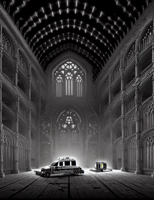 immense gothic crematorium with ambulance, dead | Stable Diffusion | OpenArt