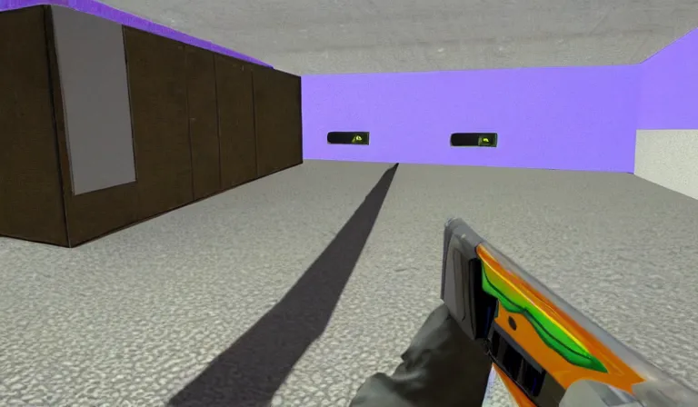 A first-person shooter, PS2 game, 3DCG, designed by | Stable Diffusion