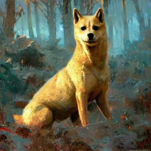 doge meme, painting by gaston bussiere, craig mullins | Stable ...