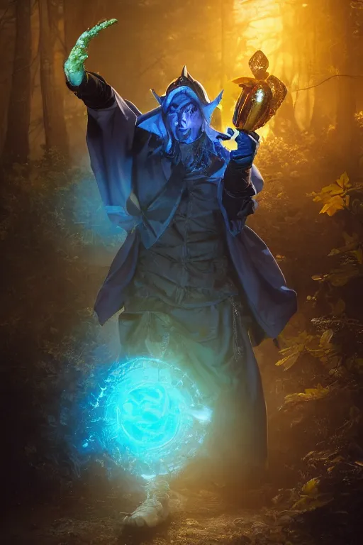 Jester, Mighty Nein, Critical Role, blue tiefling, | Stable Diffusion