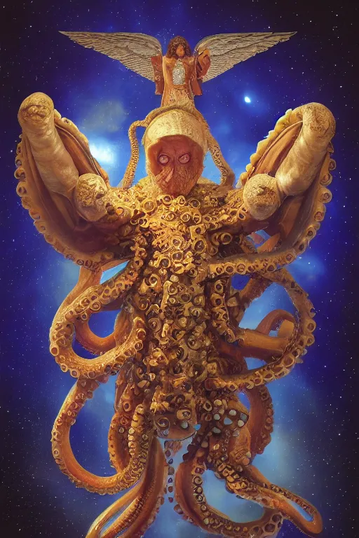 biblical octopus angel wearing a spacesuit, second | Stable Diffusion