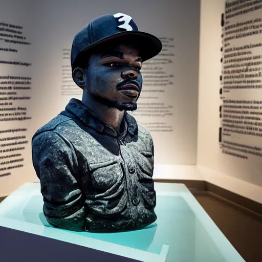 a granite statue of chance the rapper, inside of a | Stable Diffusion ...