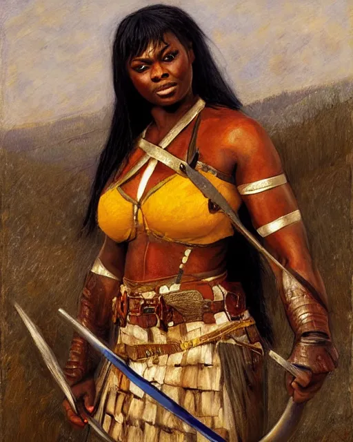 jada fire as a beautiful and strong female warrior by | Stable Diffusion