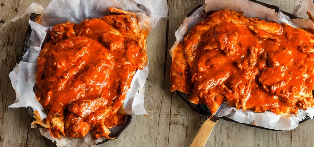 a massive, saucy buffalo chicken flaps around the | Stable Diffusion ...